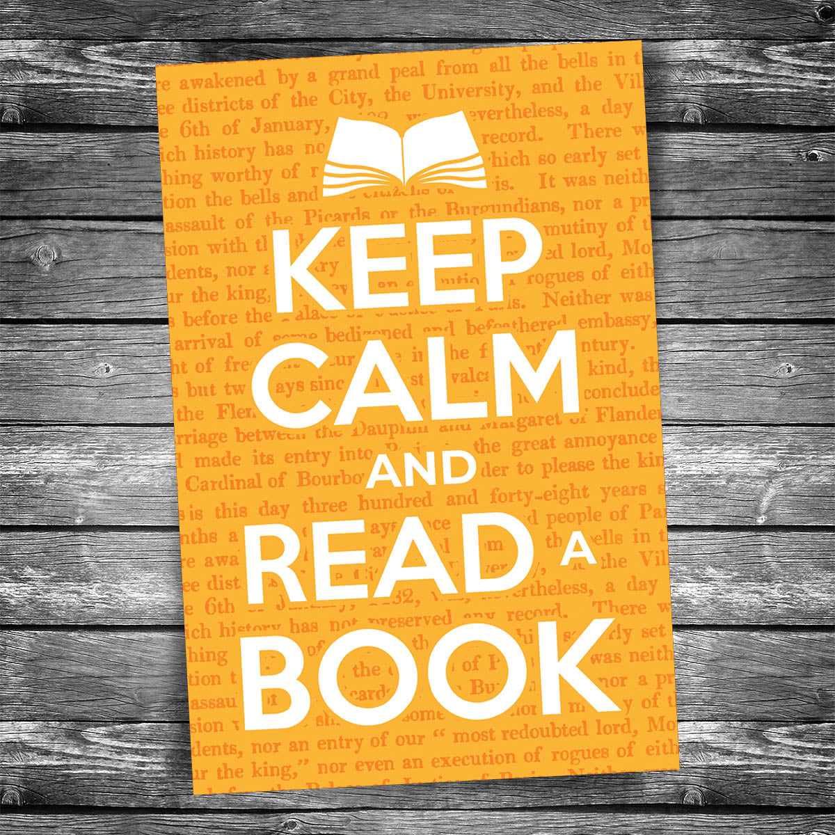 Keep Calm and Read a Book Postcard – Christopher Arndt Postcard Co