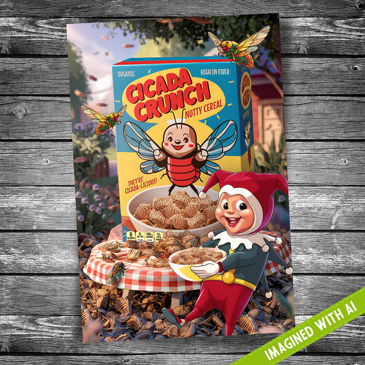 Cicada Crunch Cereal Postcard – Christopher Arndt Postcard Co