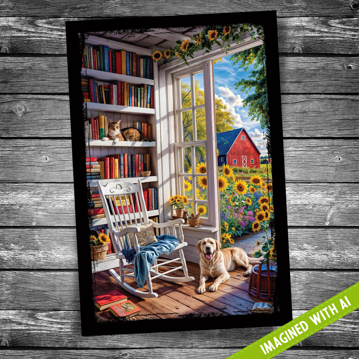 Cottage Library Haven Postcard – Christopher Arndt Postcard Co