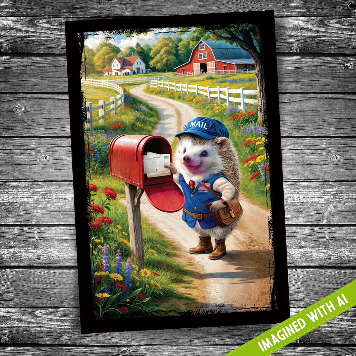 Hedgehog Letter Carrier Postcard – Christopher Arndt Postcard Co