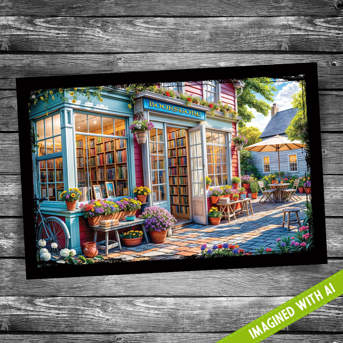 Bookstore Patio Postcard – Christopher Arndt Postcard Co