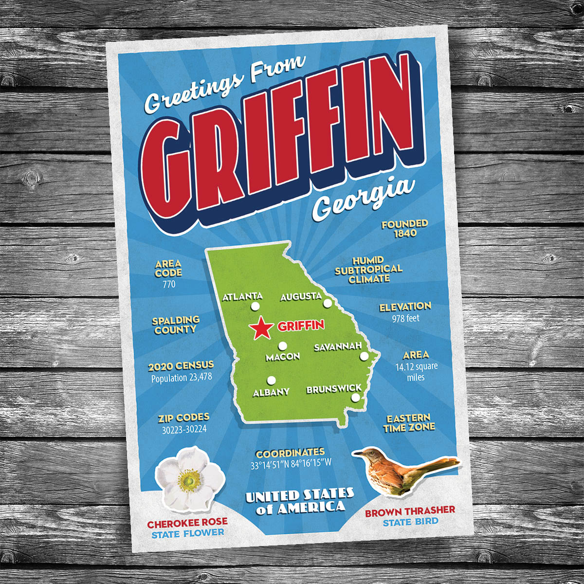 Greetings from Griffin GA Postcard | Set of 8 – Christopher Arndt ...