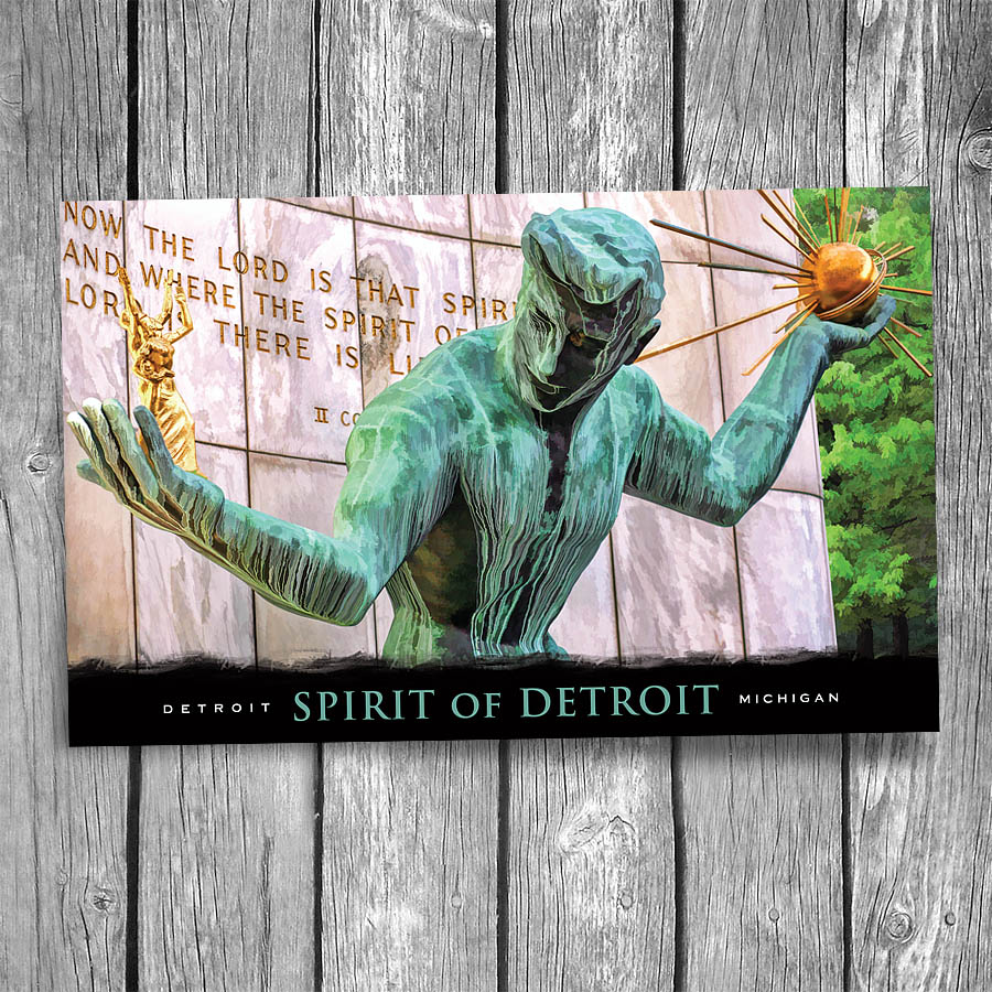Spirit of Detroit Postcard – Christopher Arndt Postcard Co