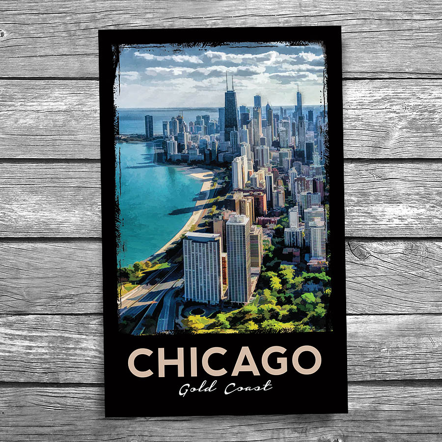 Chicago Gold Coast Skyline Postcard – Christopher Arndt Postcard Co