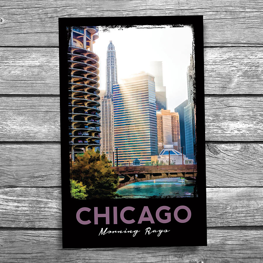 Chicago River Morning Rays – Christopher Arndt Postcard Co