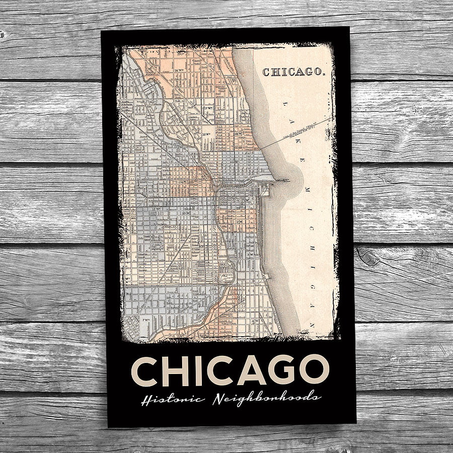 Chicago Neighborhood Map Postcard – Christopher Arndt Postcard Co