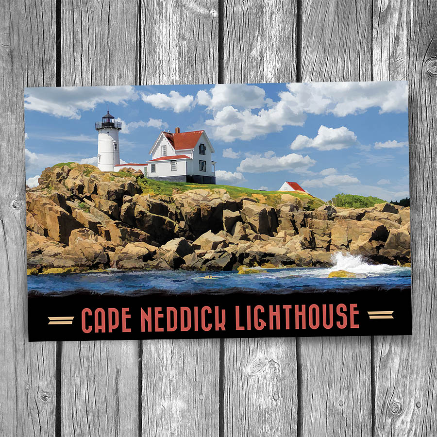Cape Neddick Lighthouse Postcard – Christopher Arndt Postcard Co