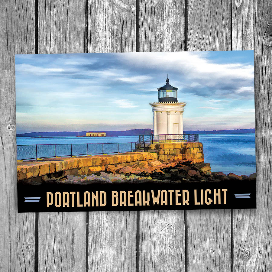Portland Breakwater Lighthouse Postcard – Christopher Arndt Postcard Co