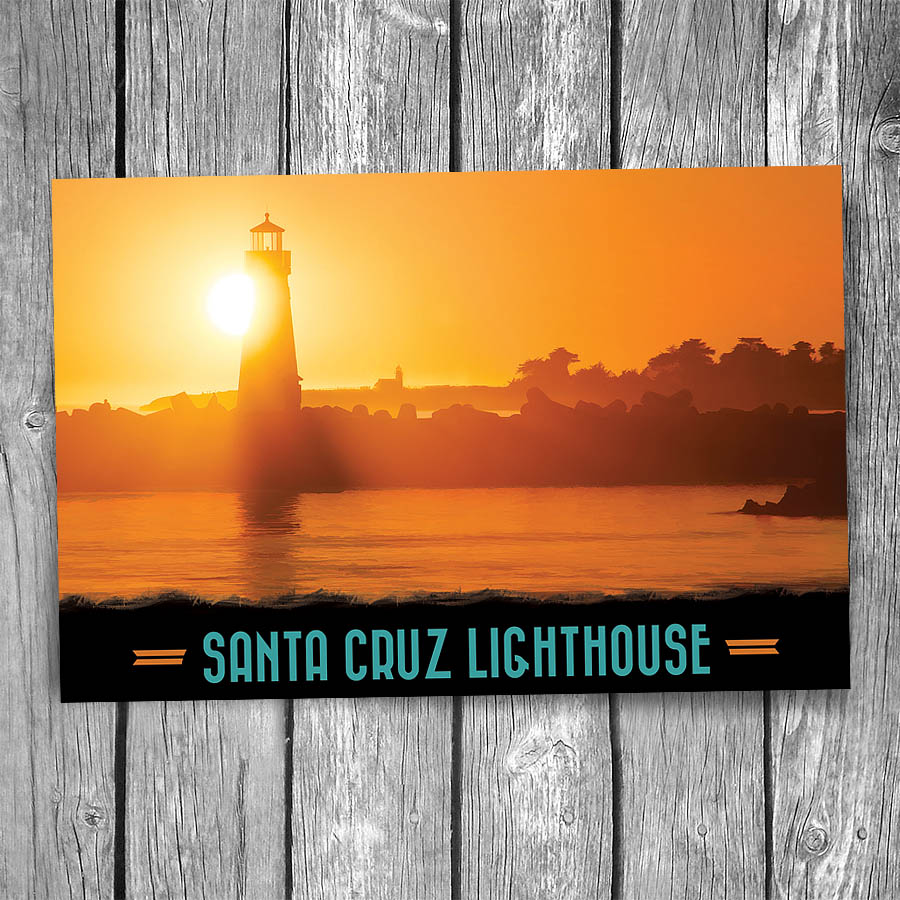 Santa Cruz Breakwater Lighthouse Postcard – Christopher Arndt Postcard Co