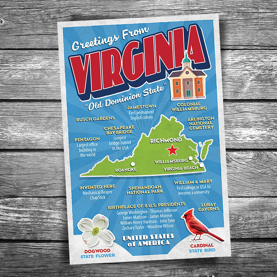 Virginia Of Printable Postcards Design And Print Your Own Custom