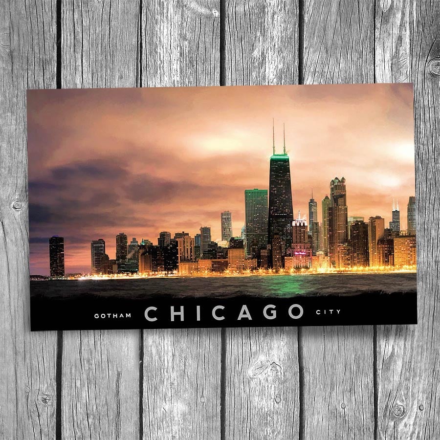 Gotham City Chicago Skyline Postcard – Christopher Arndt Postcard Co