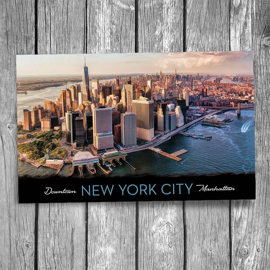 Manhattan Aerial View New York City Postcard – Christopher Arndt ...